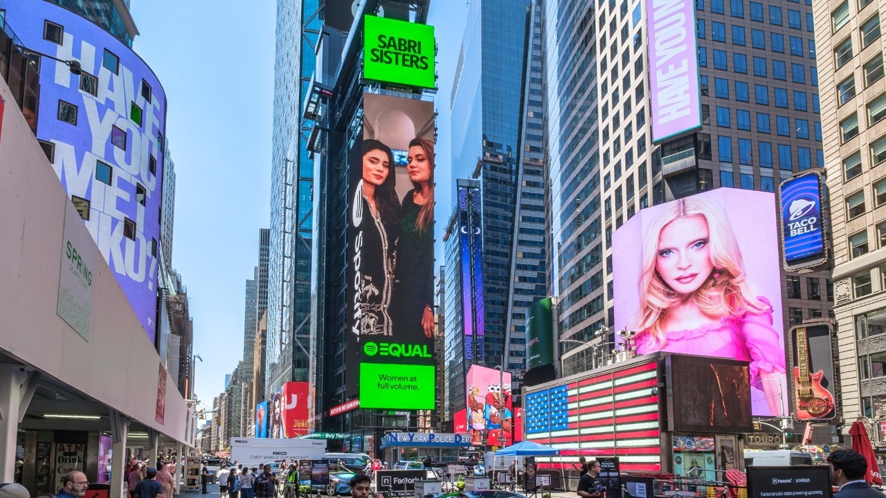 Sabri sisters honoured on Times Square billboard in New York | Dialogue ...